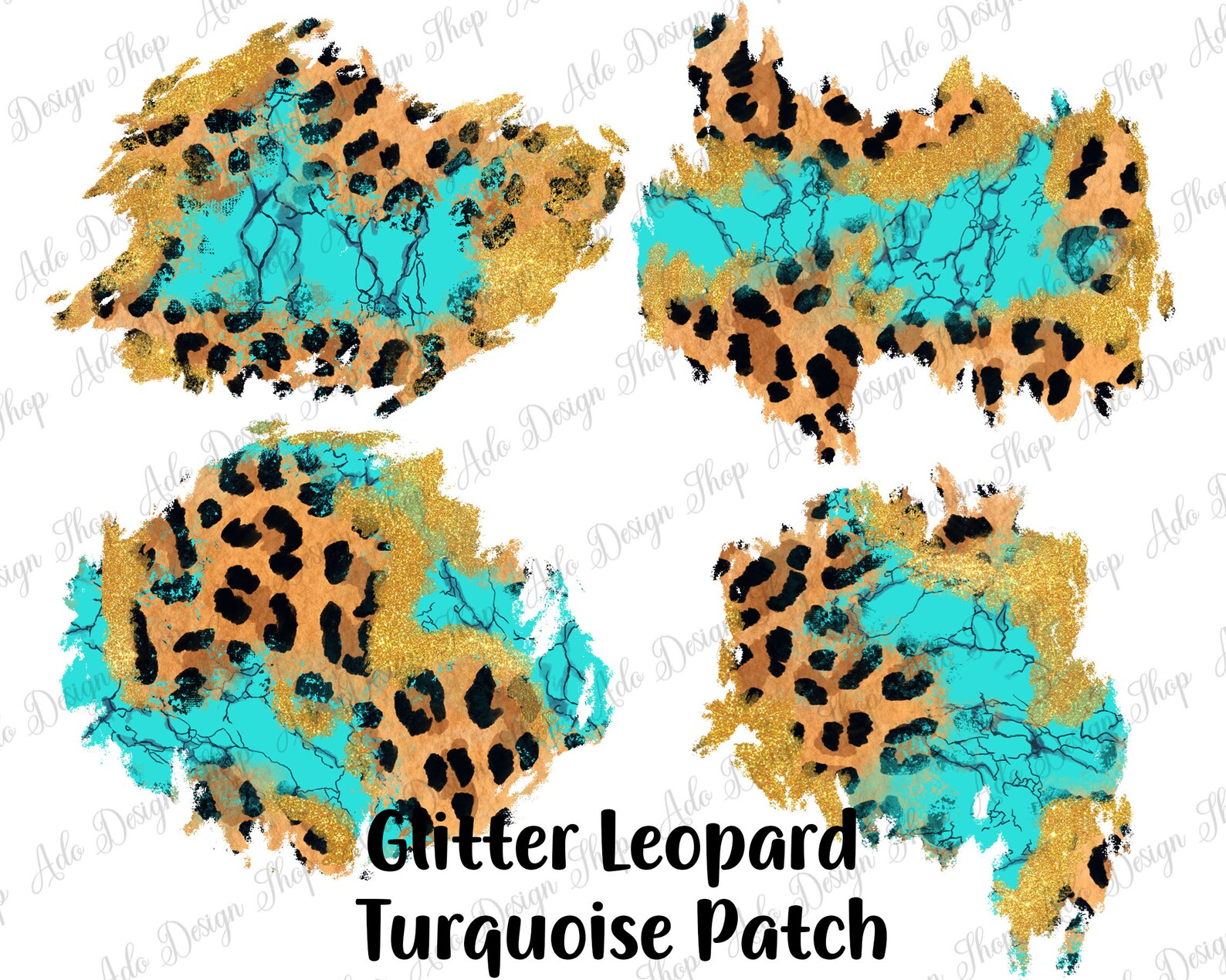 Glitter Leopard Turquoise Patch Pngwestern Patch - Etsy
