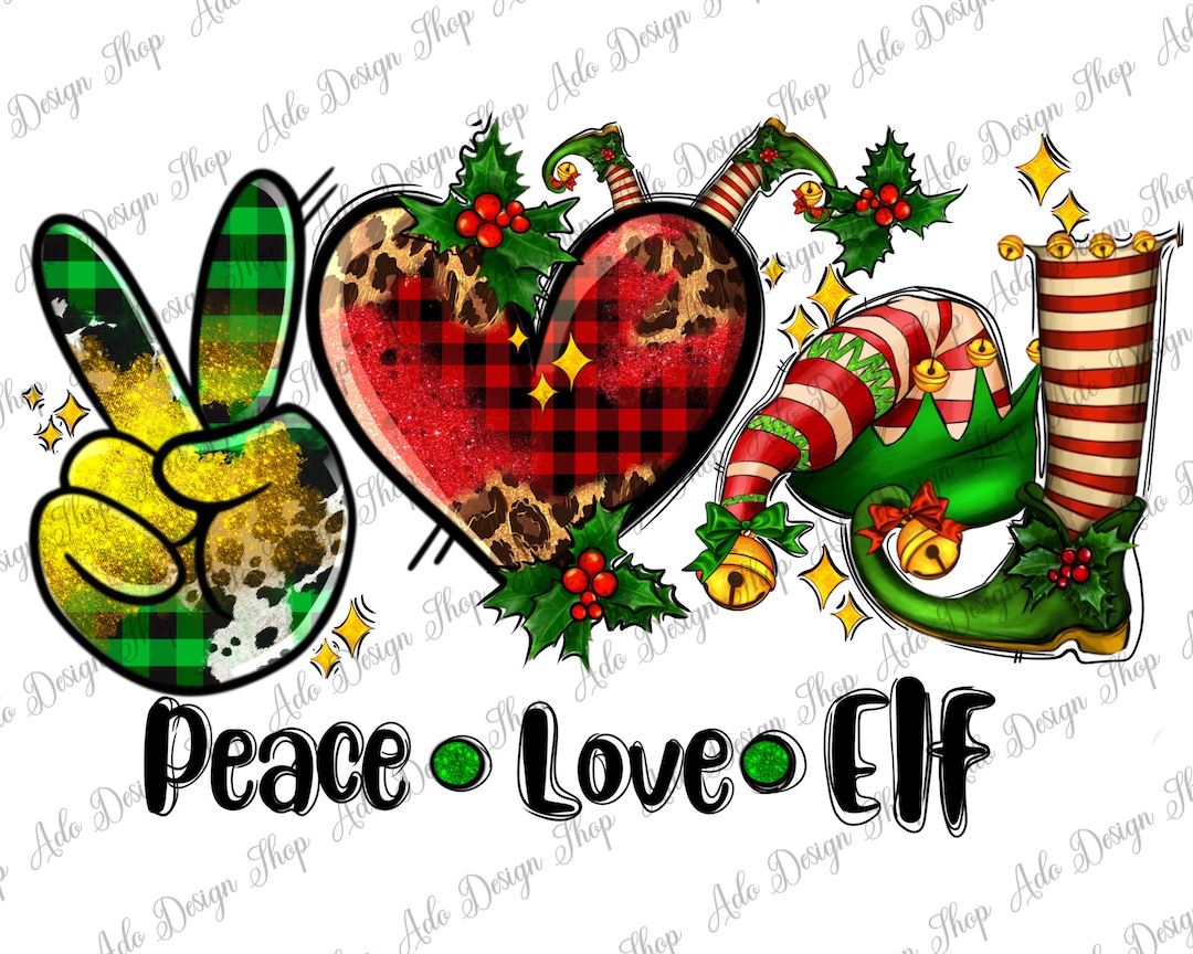 Western Peace Love Elf Png Sublimation Design Christmas Elf - Etsy