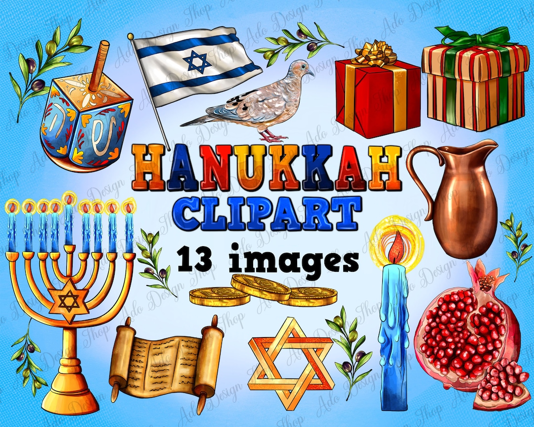 Hanukah Clipart Bundle 13 Png Sublimation Design,happy Hanukkah Png ...