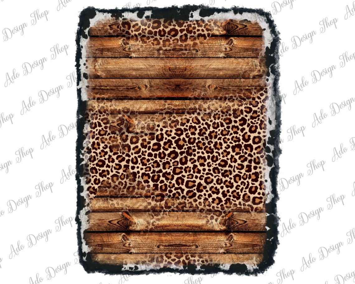 Cowhide Leopard Wood Background Frame Png Sublimation Design - Etsy