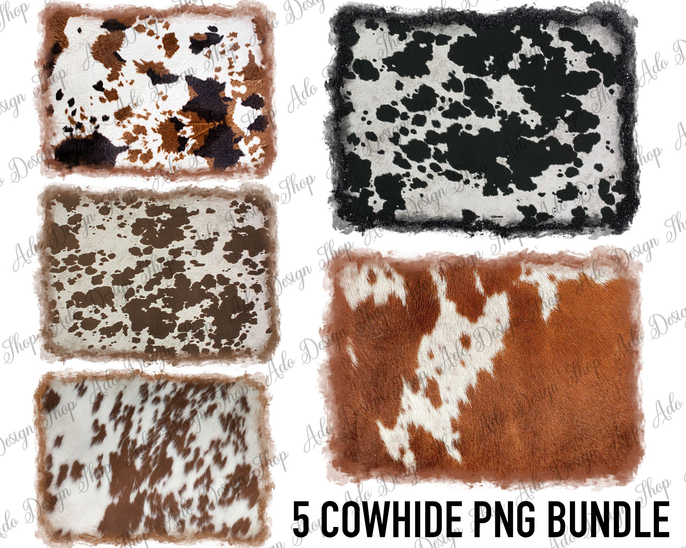 Cowhide Pattern Distressed Background Png Design Bundle, Cowhide Png ...