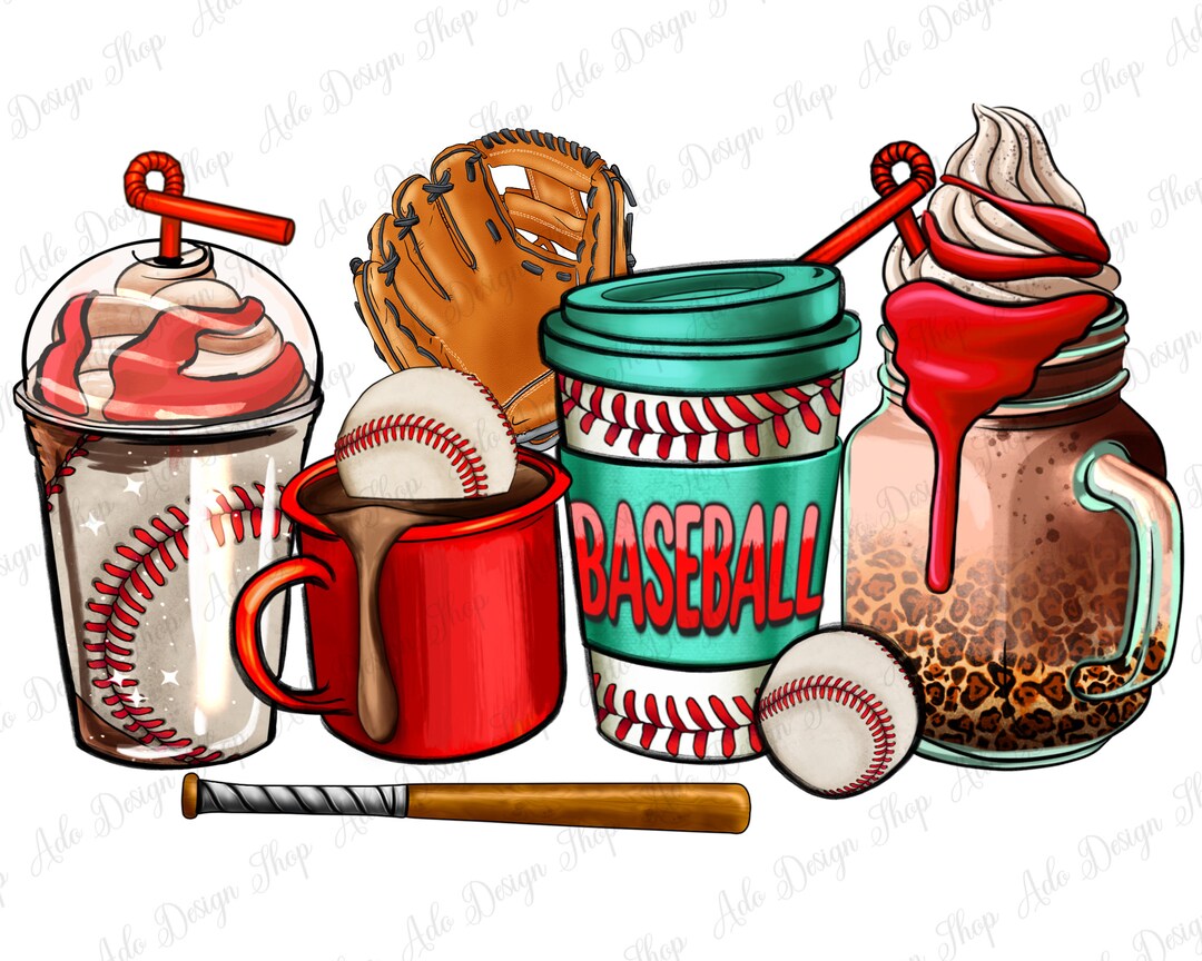 Baseball Coffee Cups Png Sublimation Design Download, Coffee Love Png ...