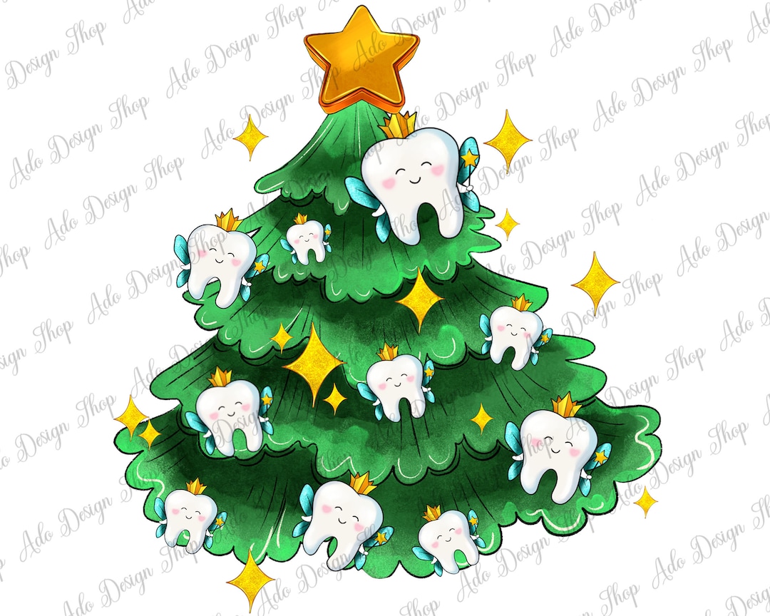 Christmas Tree With Teeth Png Sublimation Design, Tooth Fairy Png ...