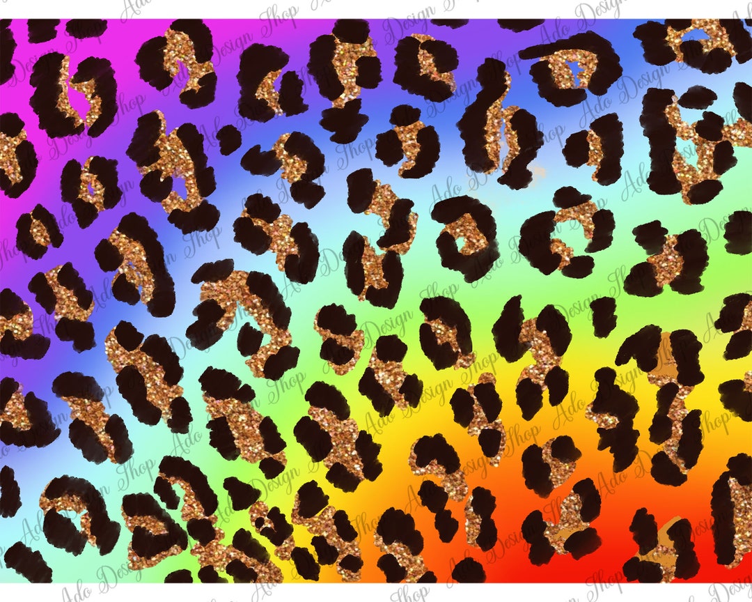 Rainbow Leopard Background Png,leopard Png,background Sublimate,leopard ...