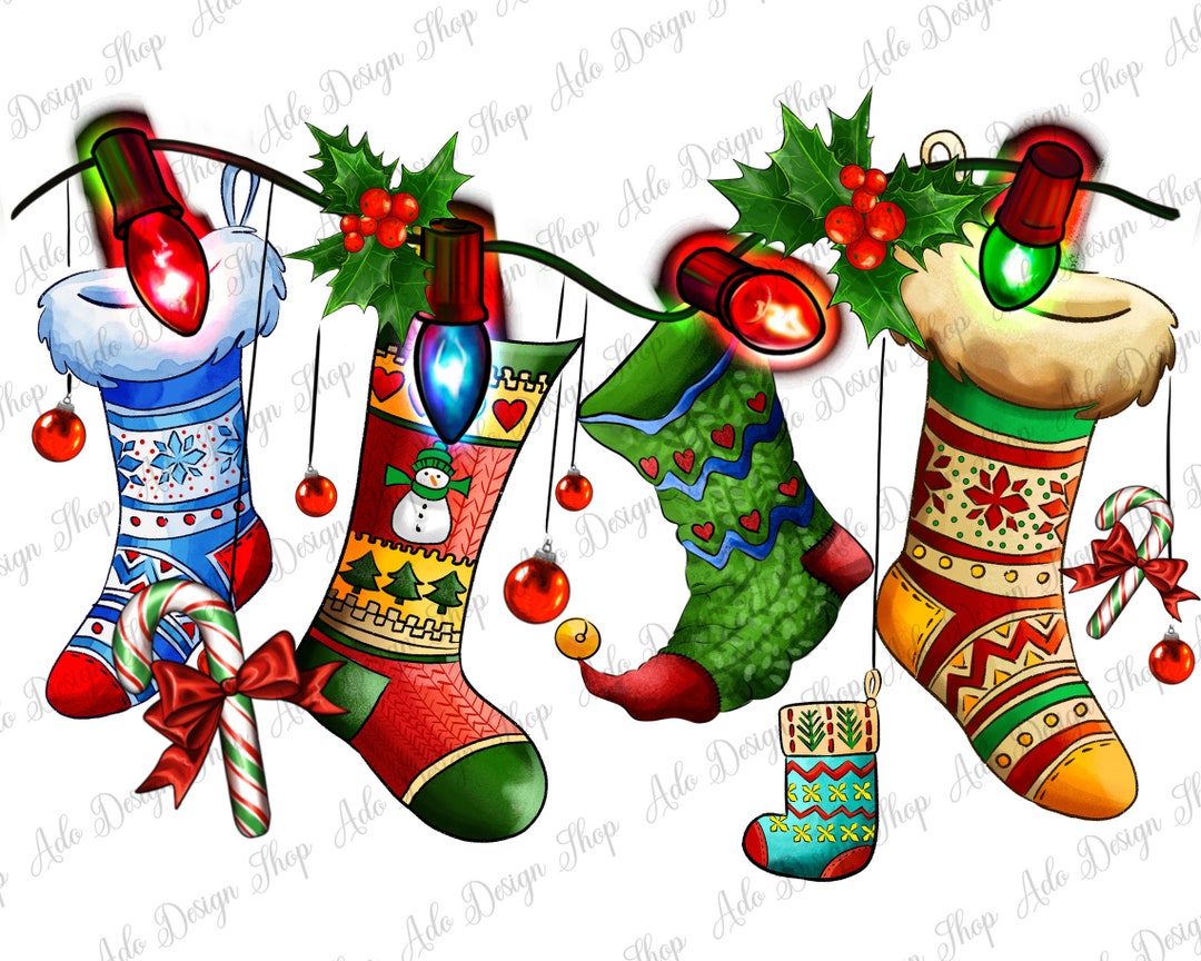 Christmas Socks PNG Sublimation Design, Christmas Socks Png, Merry ...