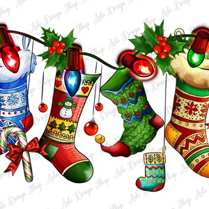 Christmas Socks PNG Sublimation Design, Christmas Socks Png, Merry ...