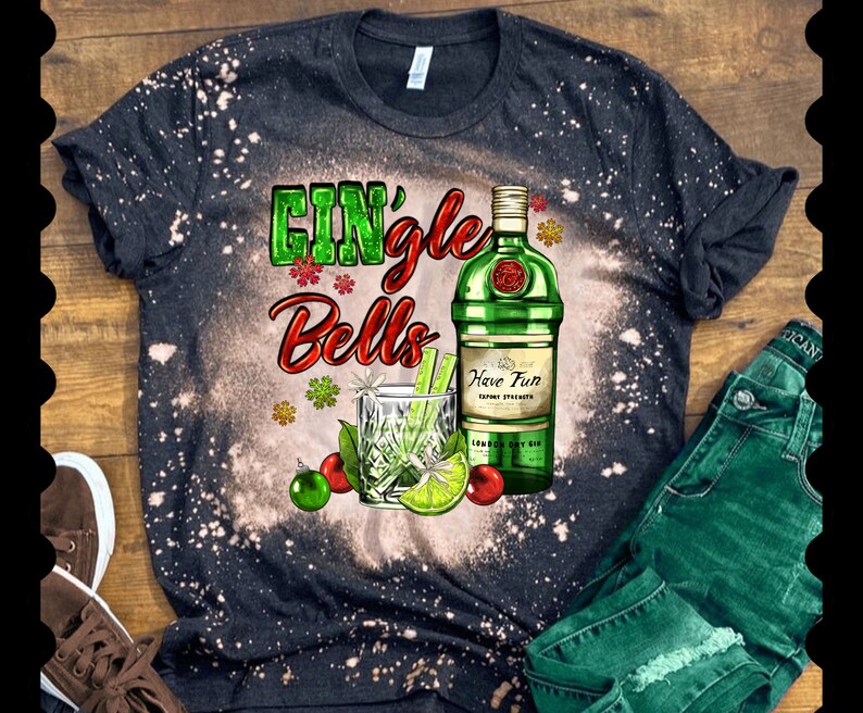 Gin'gle Bells With Gin Tonic Png Sublimation Design, Gin Png, Gin Tonic ...