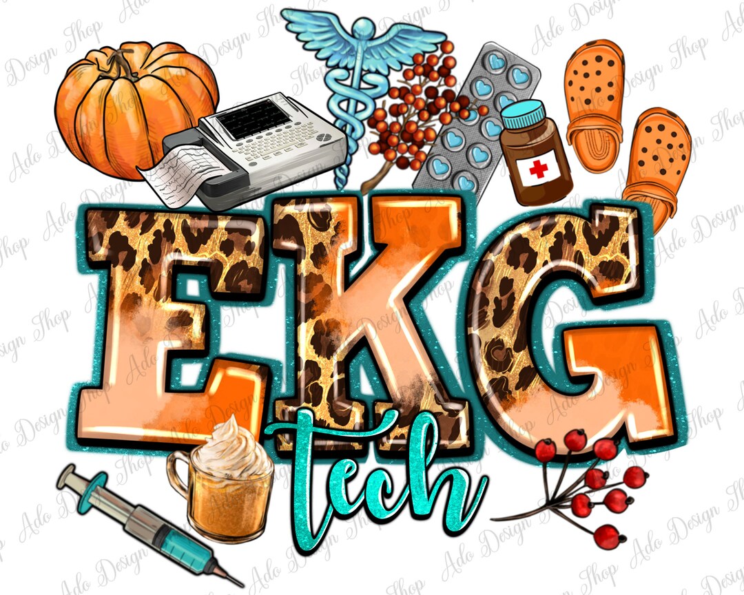 Fall EKG Tech Png Sublimation Design Download, EKG Technician Png ...