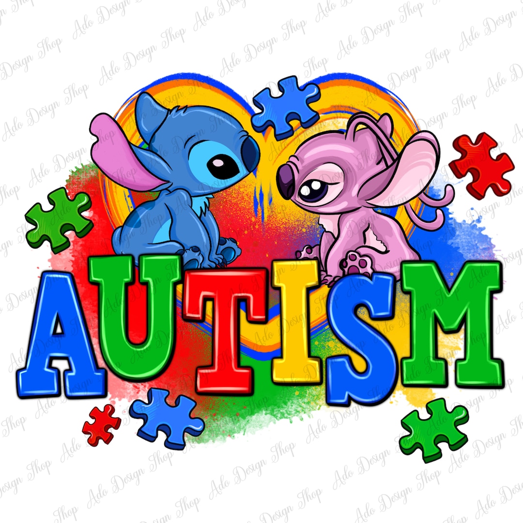 Autism Stitch With Lilo Png Sublimation Design Download, Autism ...