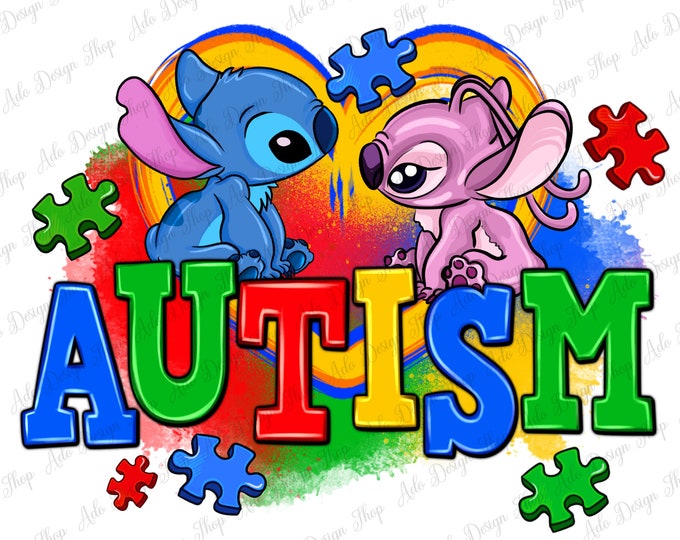 Autism Stitch With Lilo Png, Sublimation Design Download, Autism ...