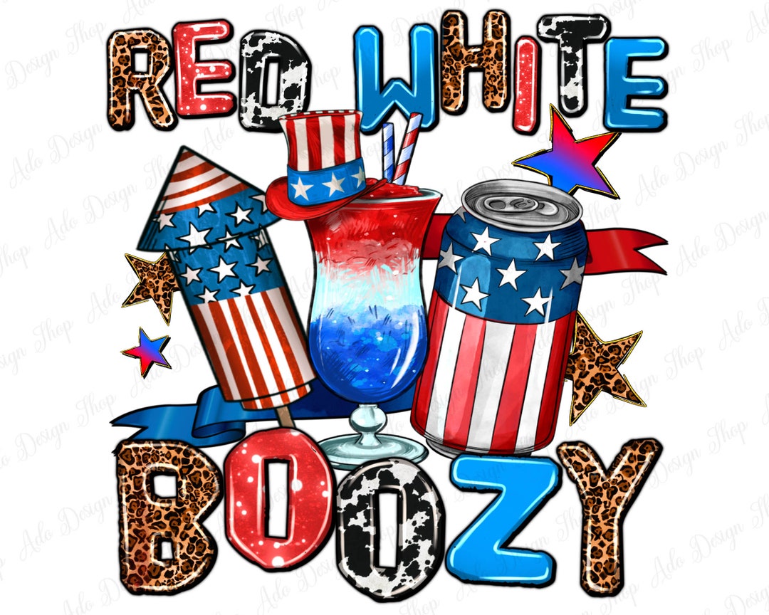 Red White Boozy Sublimation Design Download, 4th of July Png ...
