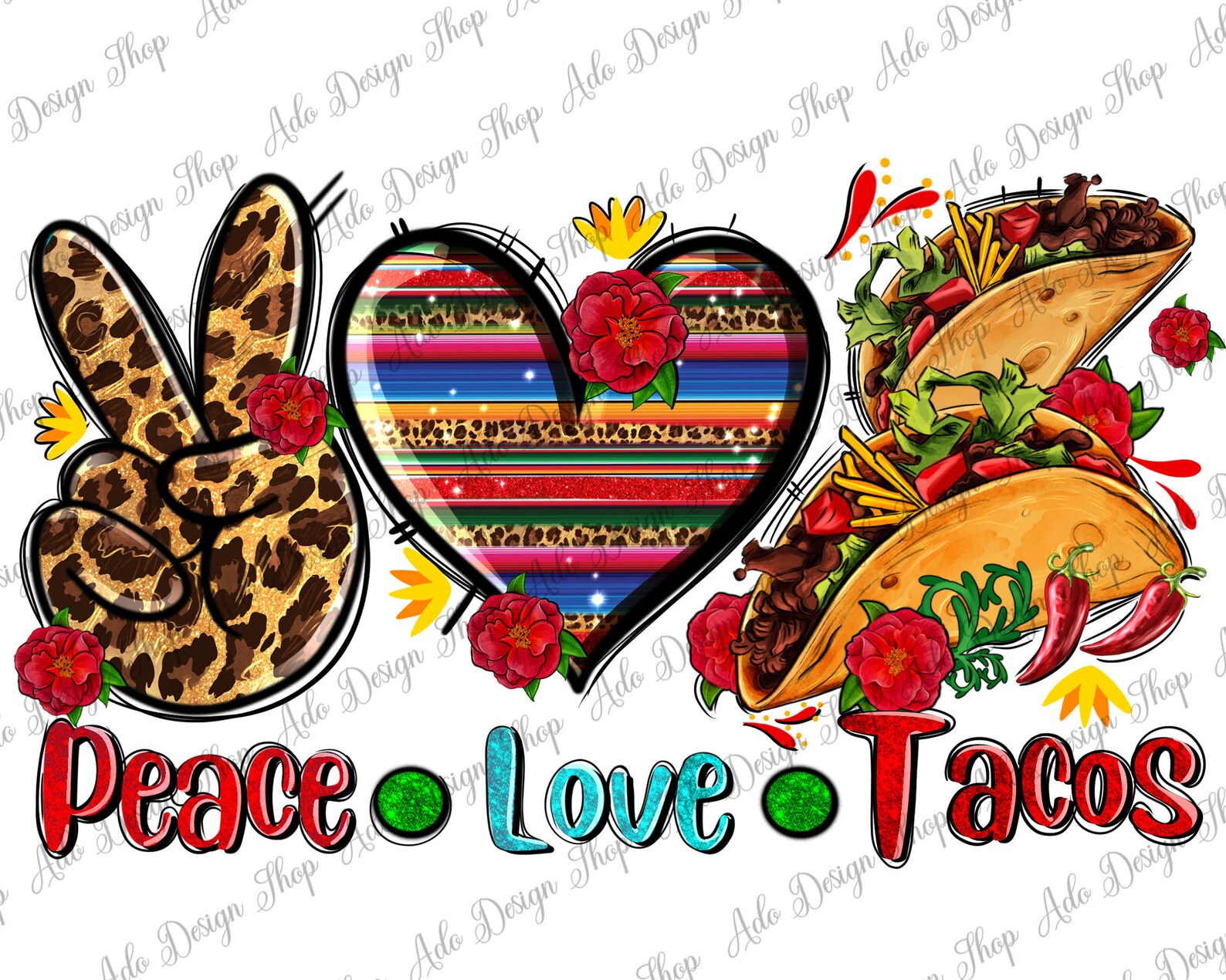 Peace Love Tacos Png Sublimation Design, Mexican Png, Mexico ...