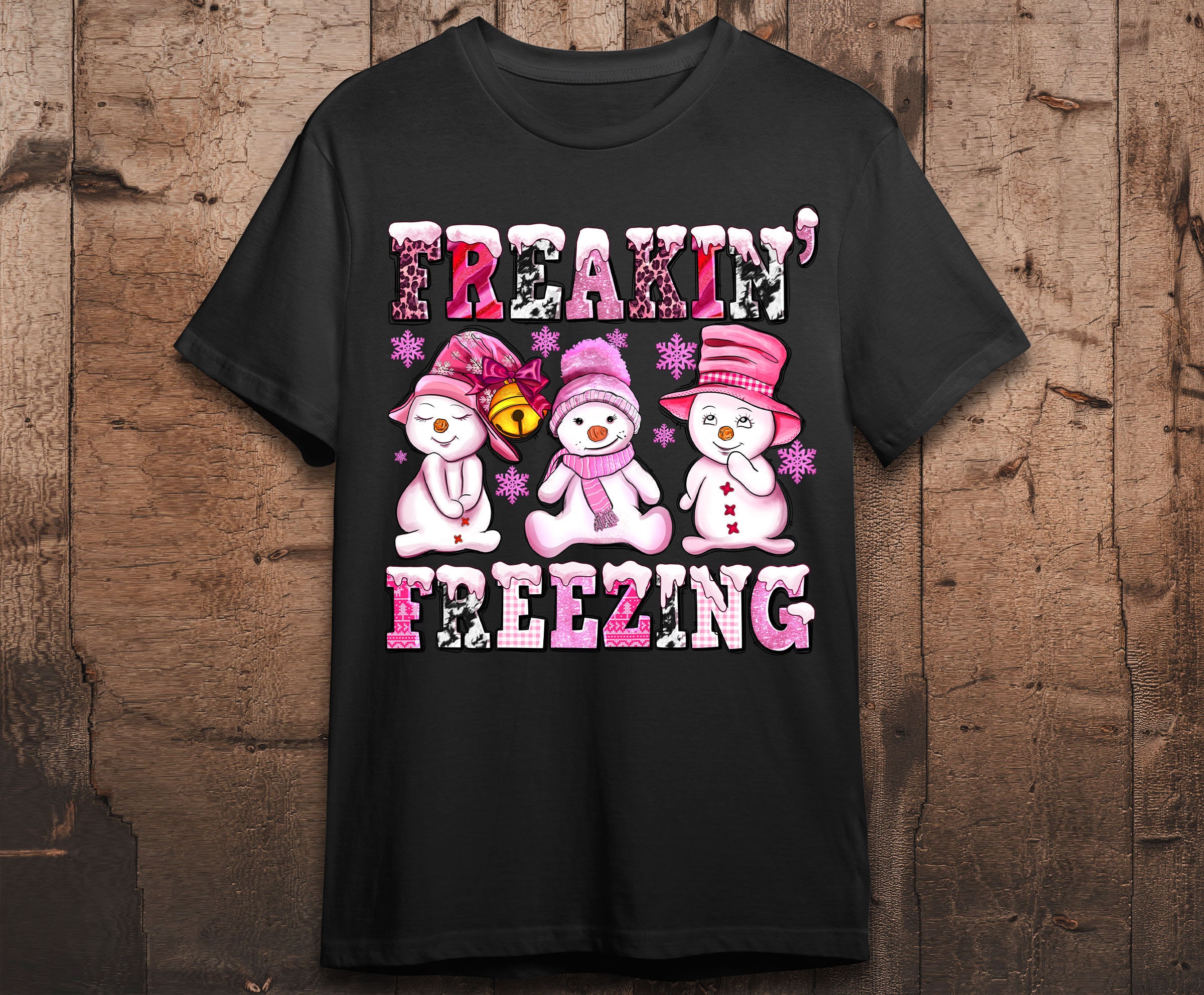 Freaking Freezing With Snowmans Png Sublimation Design Download, Winter ...