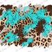 Cowhide Leopard Turquoise Distressed Background Png Western | Etsy
