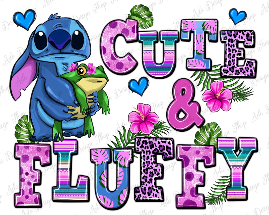 Cute and Fluffy Stitch Png Sublimation Design Download, Hand Drawn ...