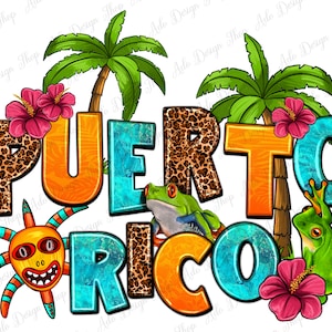 Puerto Rico Png Sublimation Design Download, Western Puerto Rico Png, Summer Vibes Png, Floral ...