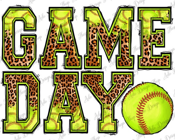 Softball Leopard Game Day Png Sublimation Design Game Day - Etsy