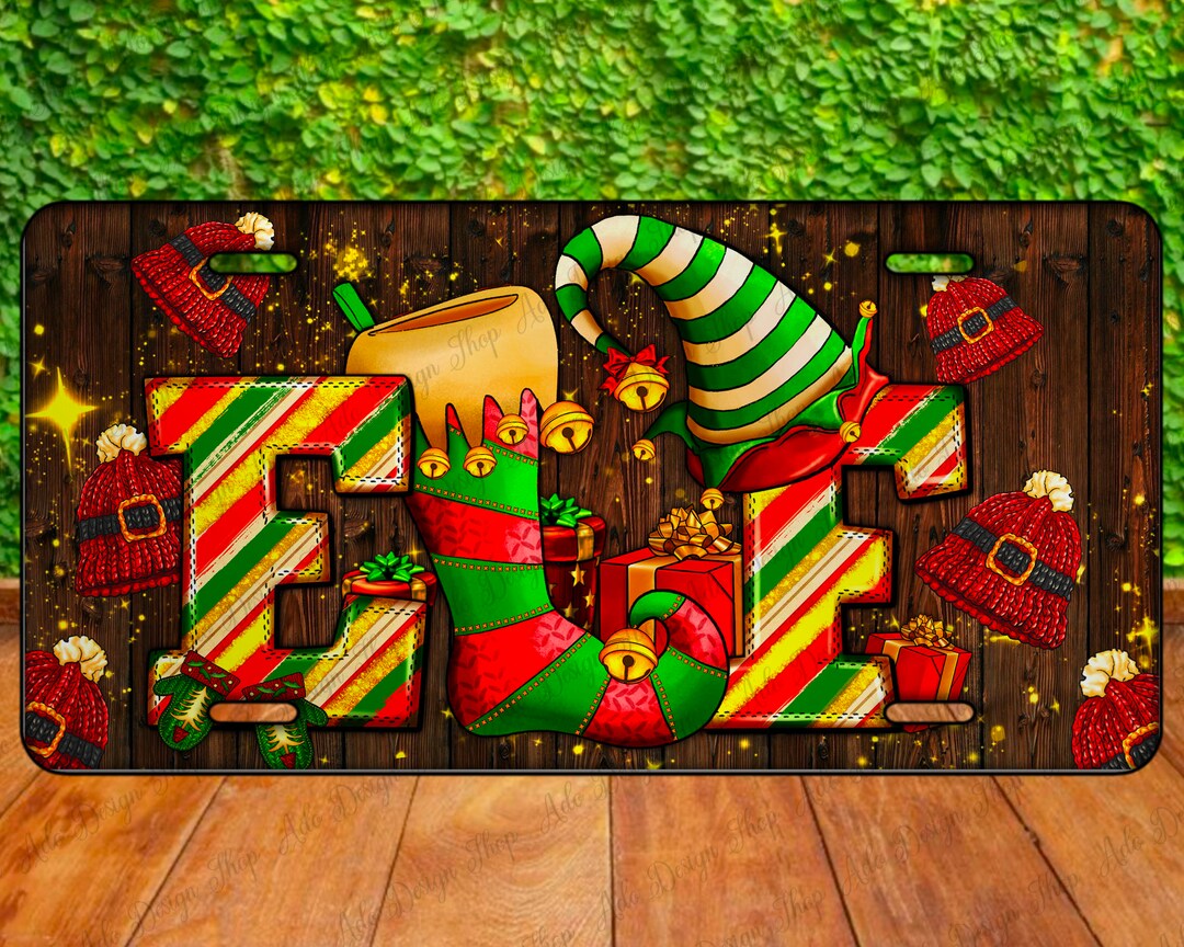 Christmas Elf License Plate Png Sublimation Design, Christmas Elf Png ...