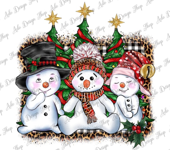 Christmas Snowman PNG Sublimation Design Merry Christmas - Etsy