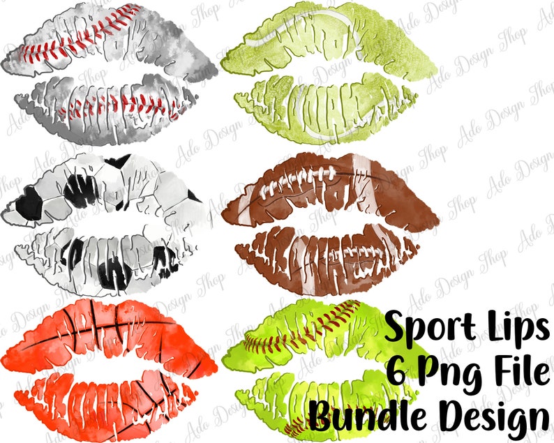 Sports Lips PNG Bundle Design, Bundle Lips Png, Sport Lips Clipart ...