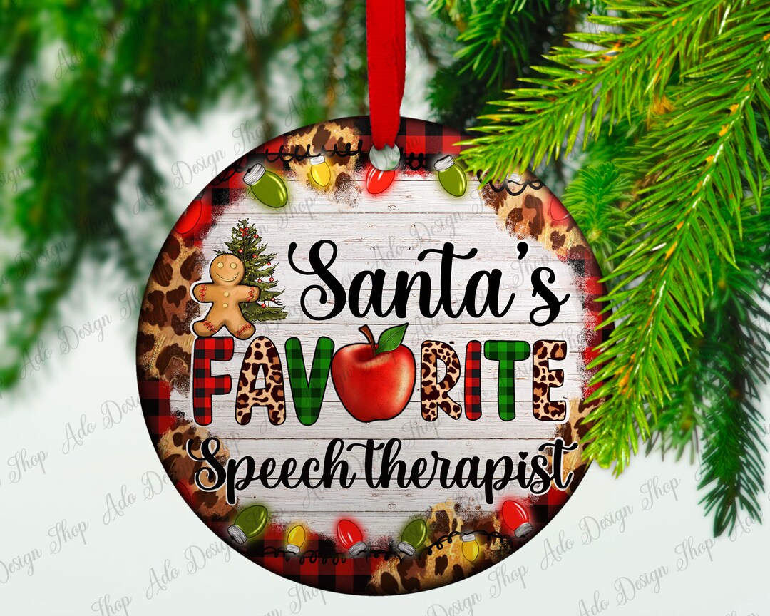 Christmas Cookie and Light Santas Favorite Speech Therapist Ornament ...