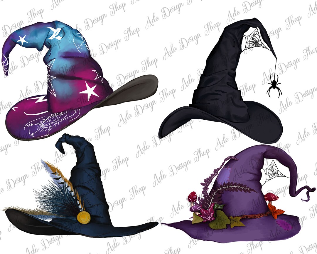 Halloween Witch Hat Png Bundle, Halloween Bundle Png, Witch Hat Clipart ...