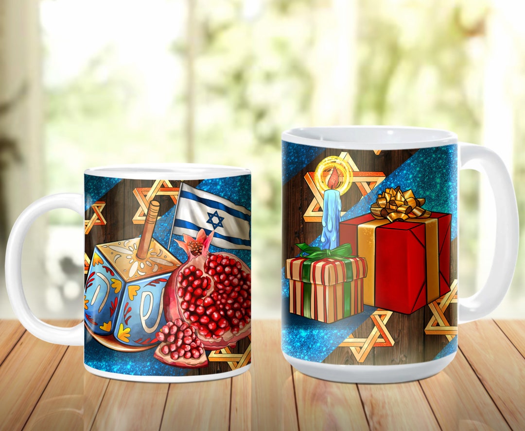Hanukkah Gifts 11oz and 15oz Mug Png Sublimation Design, Hanukkah Mug ...