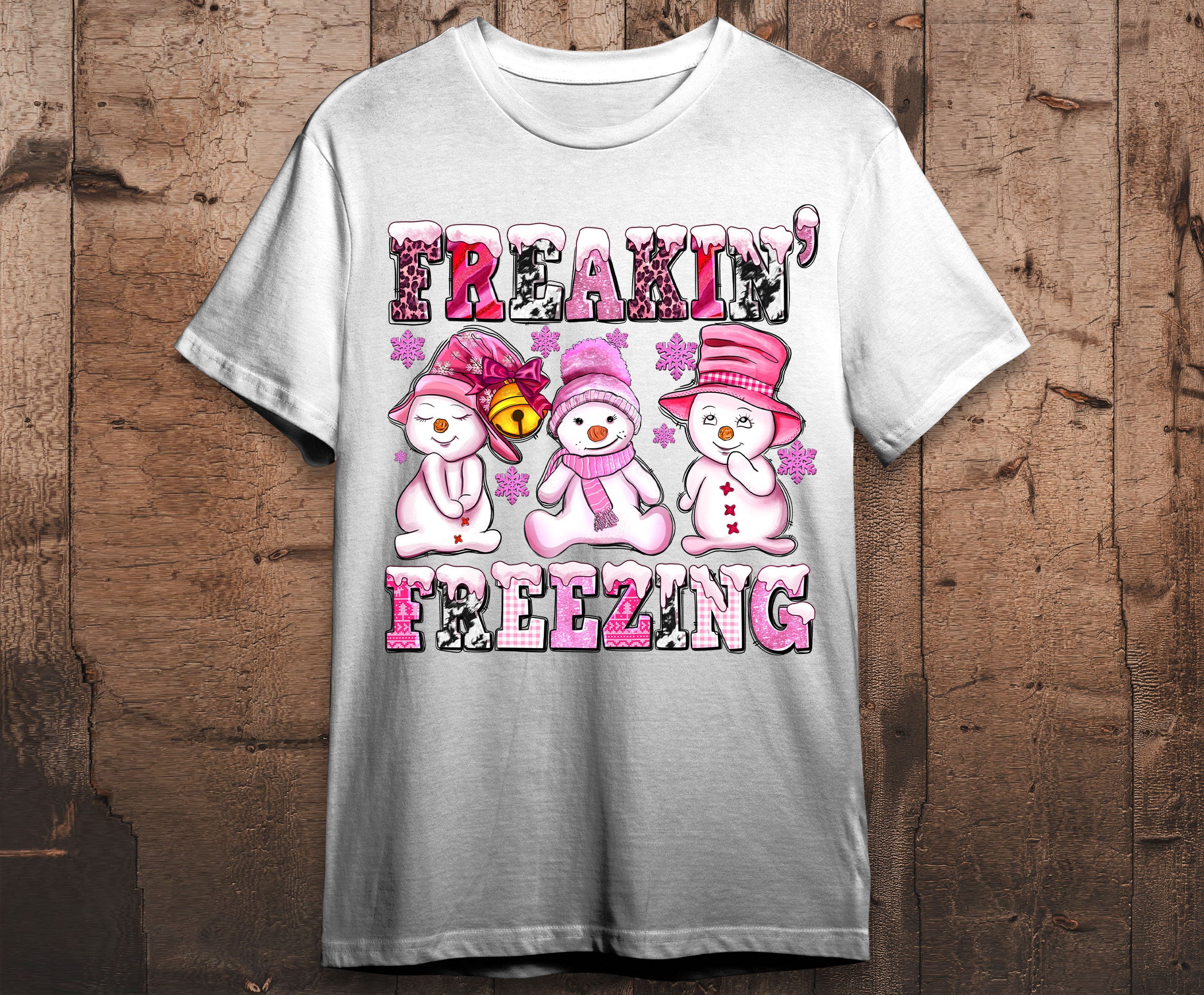 Freaking Freezing With Snowmans Png Sublimation Design Download, Winter ...