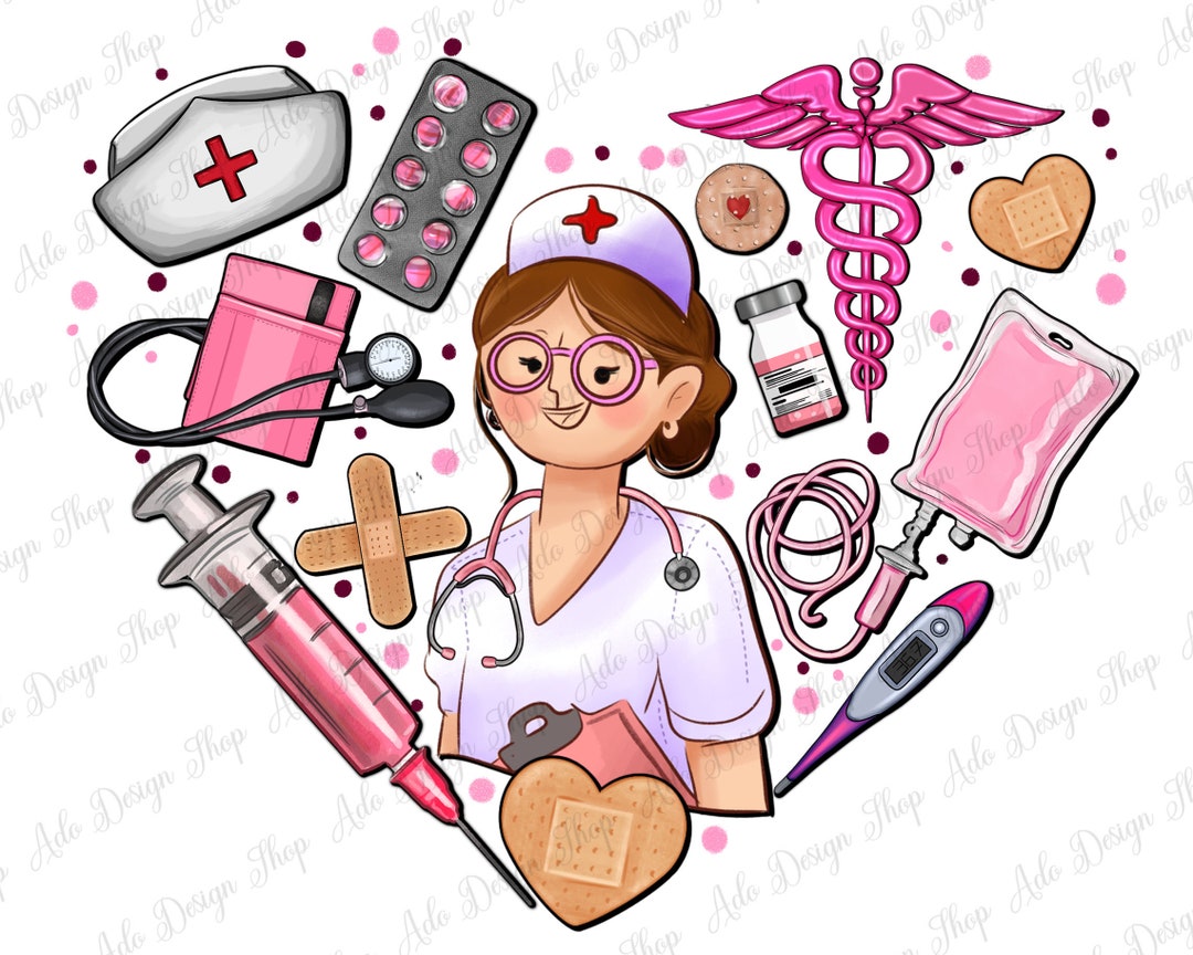 Nurse and Nurse Element Heart Png Sublimation Design, Nurse Life Png ...