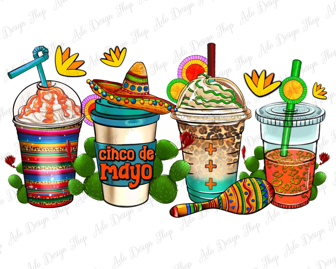 Cinco De Mayo Coffee Cups Png Sublimation Design Download, Mexican Day ...