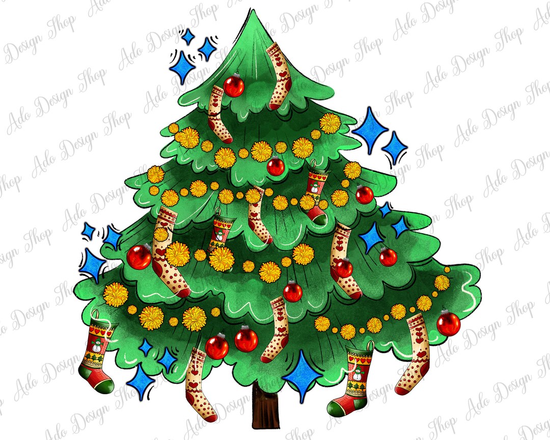 Christmas Tree With Socks Png Sublimation Design, Christmas Tree Png ...