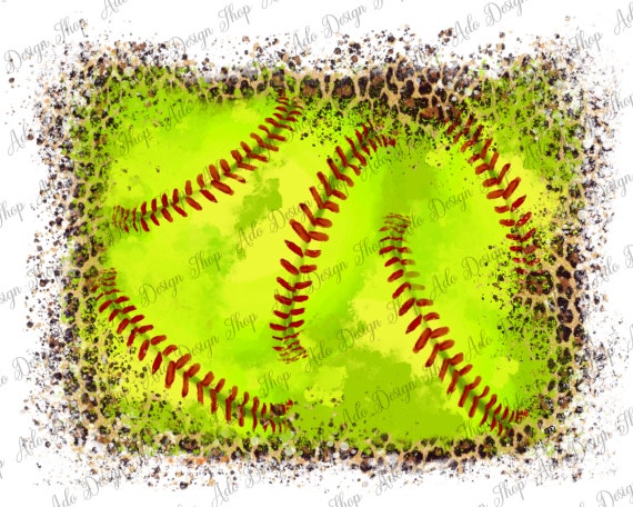 Western Softball Distressed Background Pngleopard Softball | Etsy