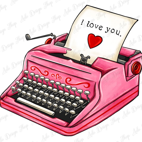 Pink Typewriter - Etsy