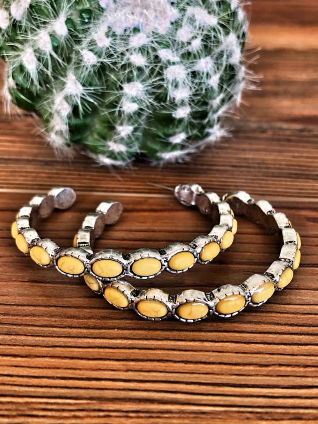 Western Semi Circle Hoop Earrings Yellow Western Jewelry Southwestern ...