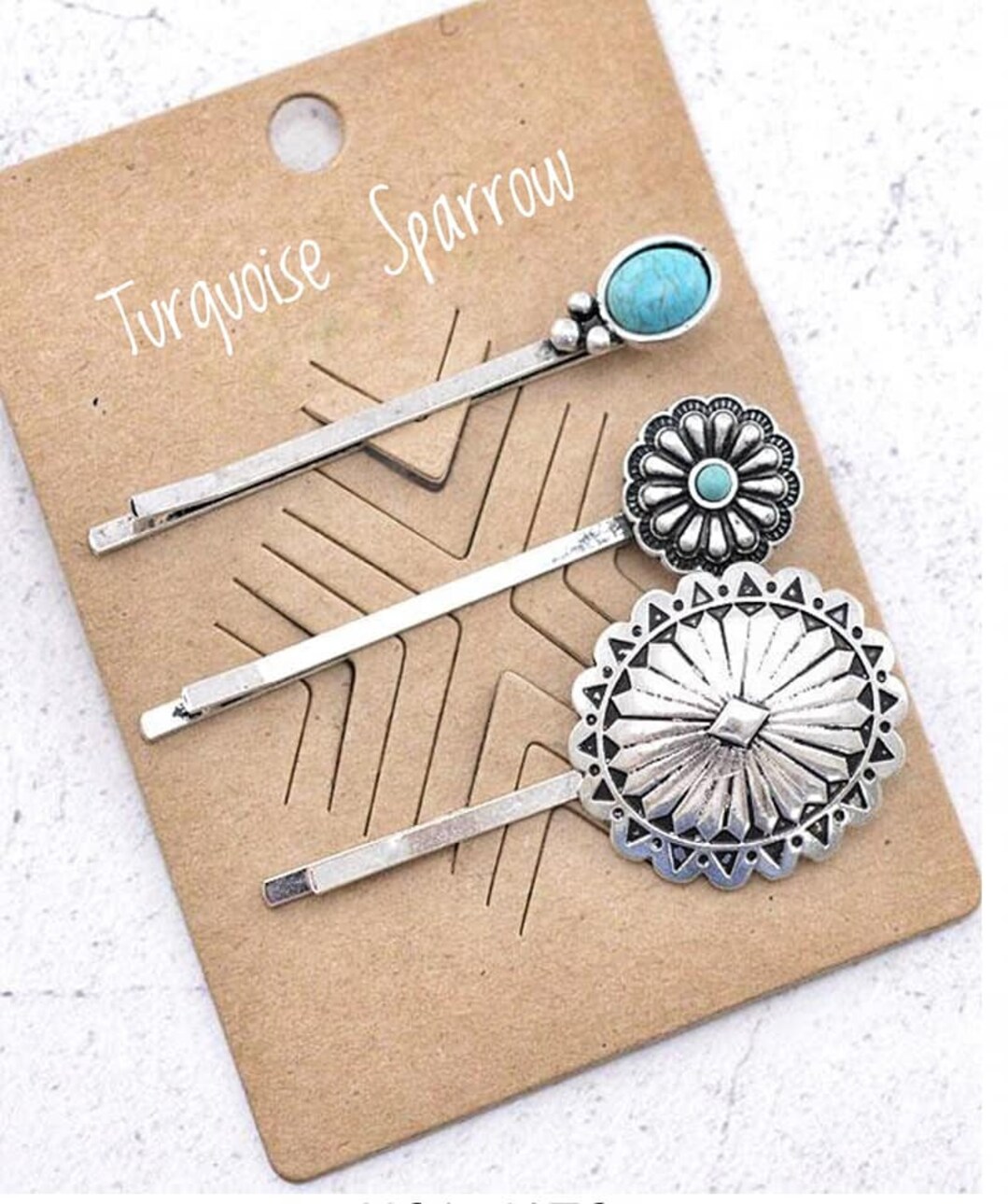 Western Concho/stone Bobby Pin Set Western Jewelry - Etsy
