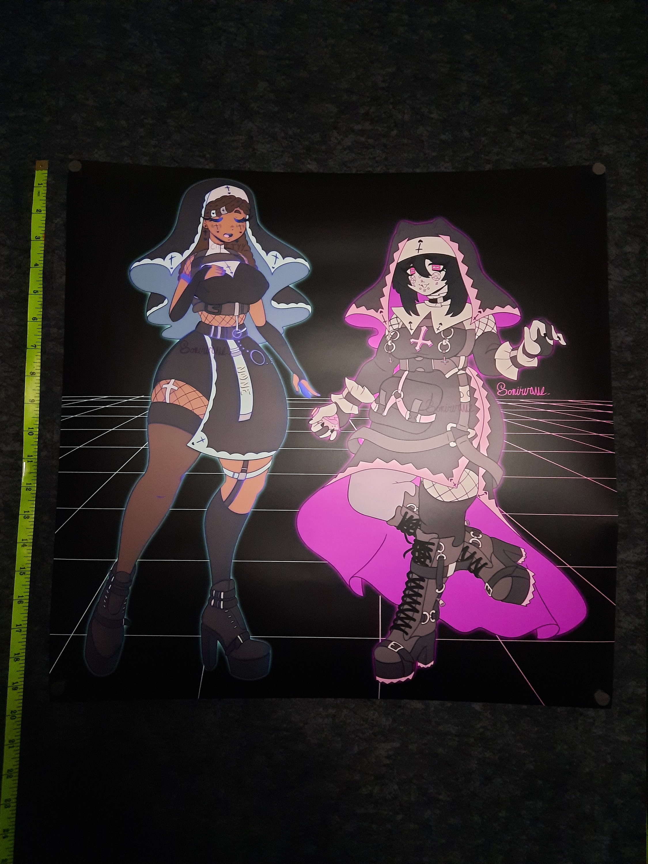 OC Techwear Nuns Large Art Print - Etsy