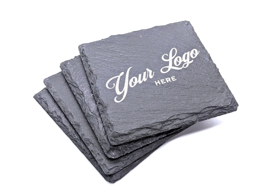 Laser Engraved Slate Coasters: Custom Logo, Artwork, or Design - Etsy