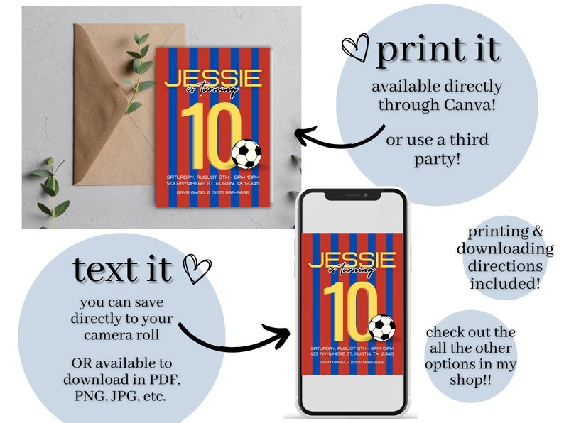 Soccer Invitation Template Soccer Birthday Invitation Barcelona ...