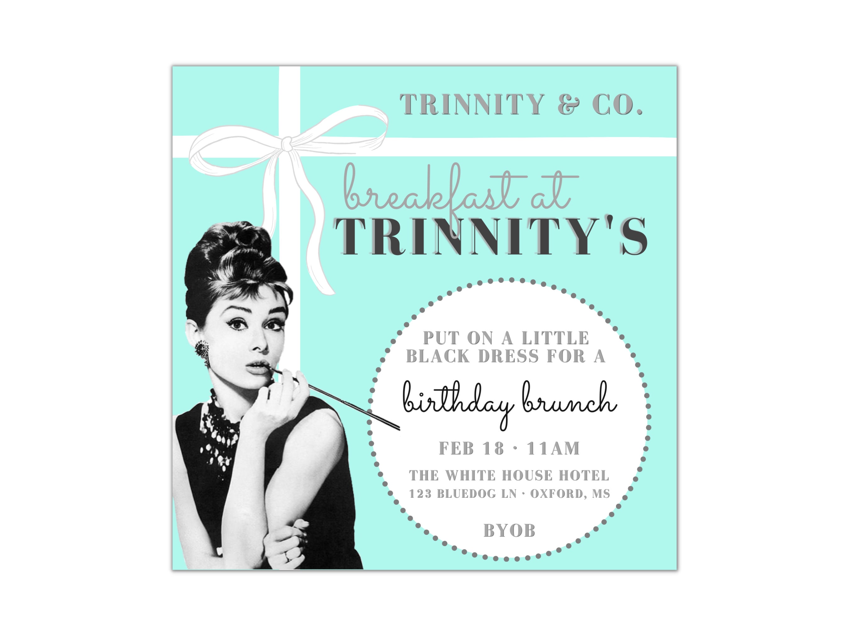 Breakfast At Tiffanys Invitation Cards Breakfast At Tiffany's Brunch