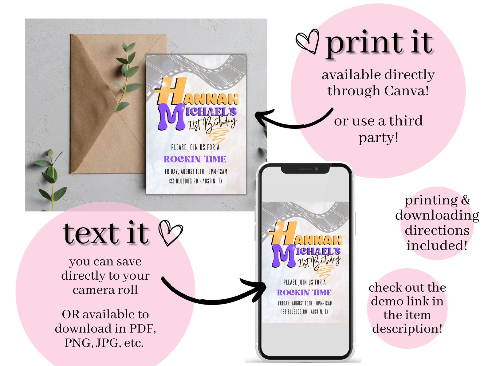 Hannah Montana Birthday Invitation: Editable 2000s Theme (digital ...