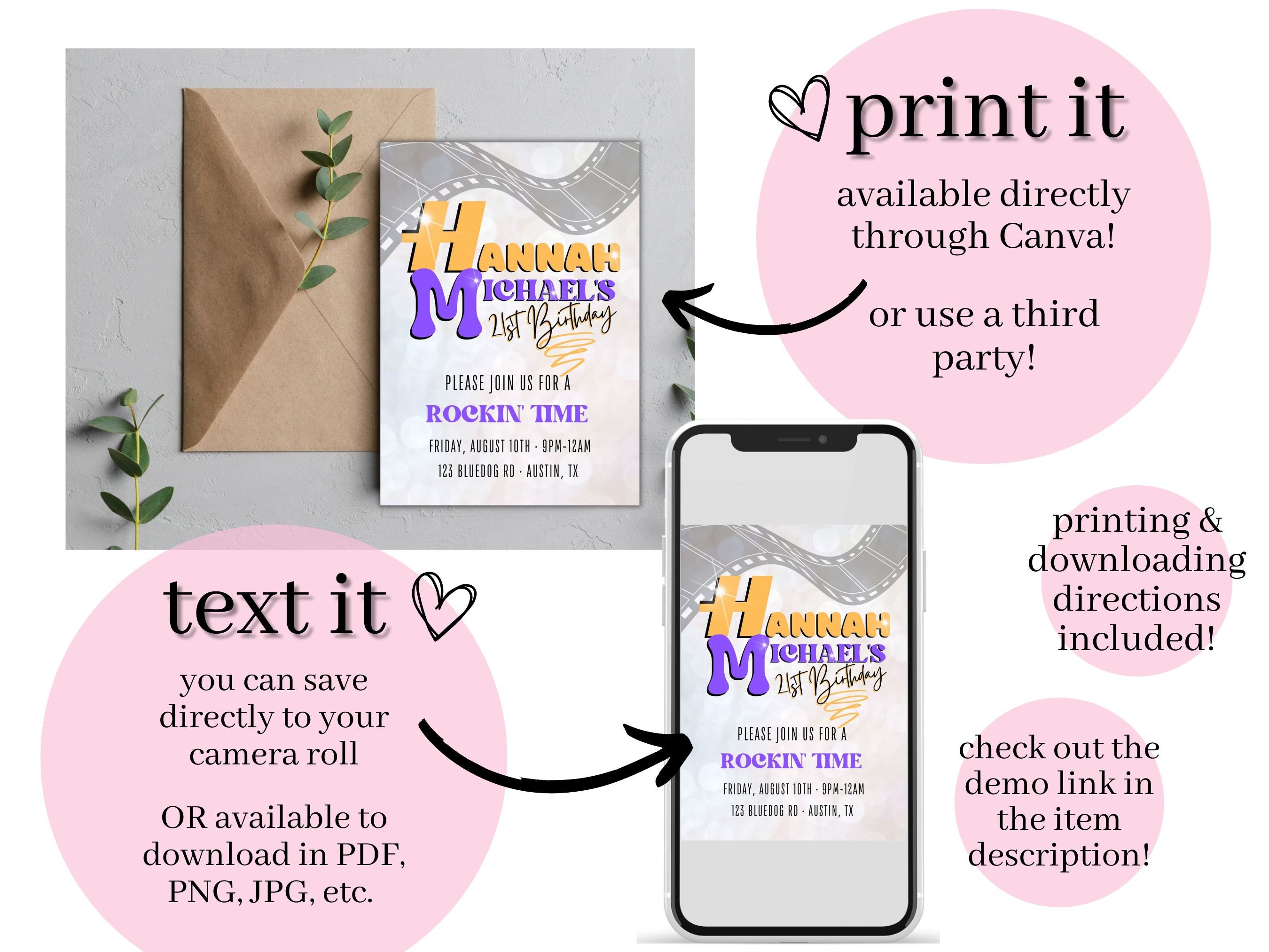 Hannah Montana Birthday Invitation: Editable 2000s Theme (digital ...