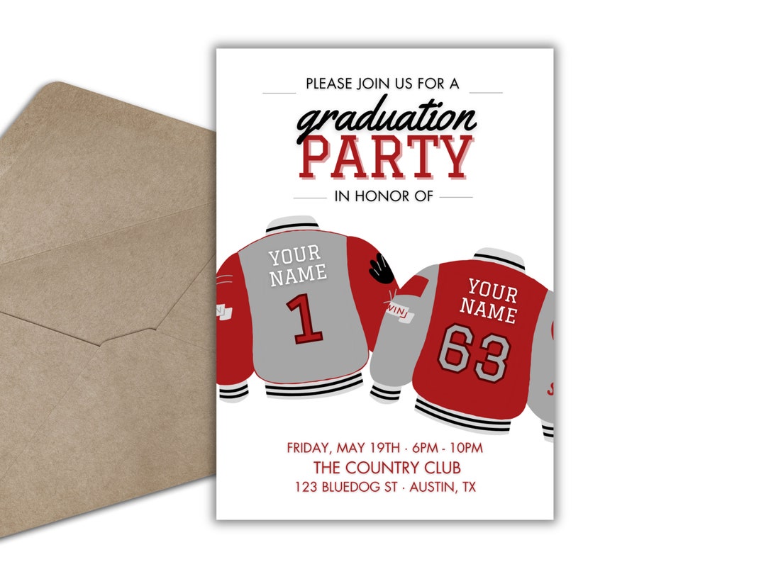Dual Graduation Invitation - Duo Graduation Party Invitation Template ...