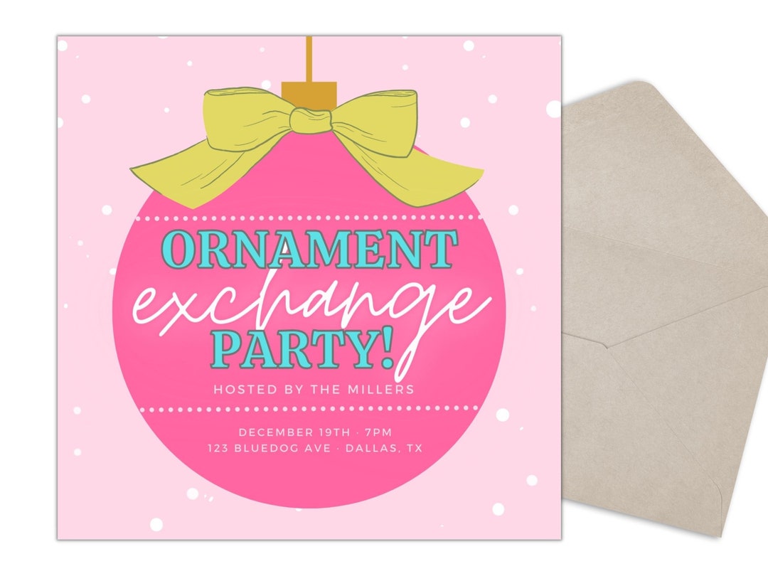 Ornament Exchange Invitation Template - Christmas Party Invitation ...