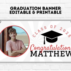 Graduation Banner - Boys Graduation Banner - Graduation Entryway Sign ...