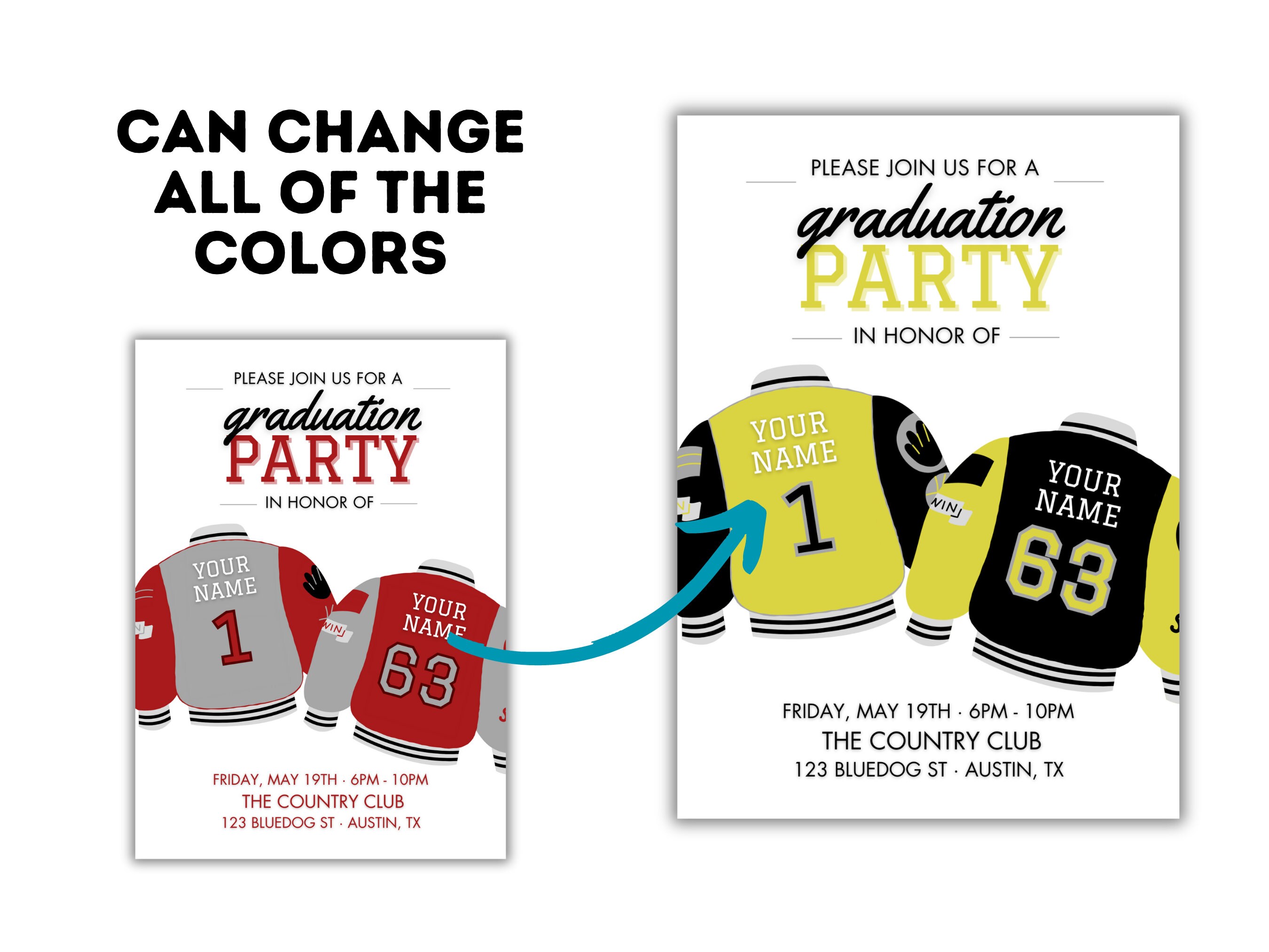 Dual Graduation Invitation Duo Graduation Party Invitation Template Two ...