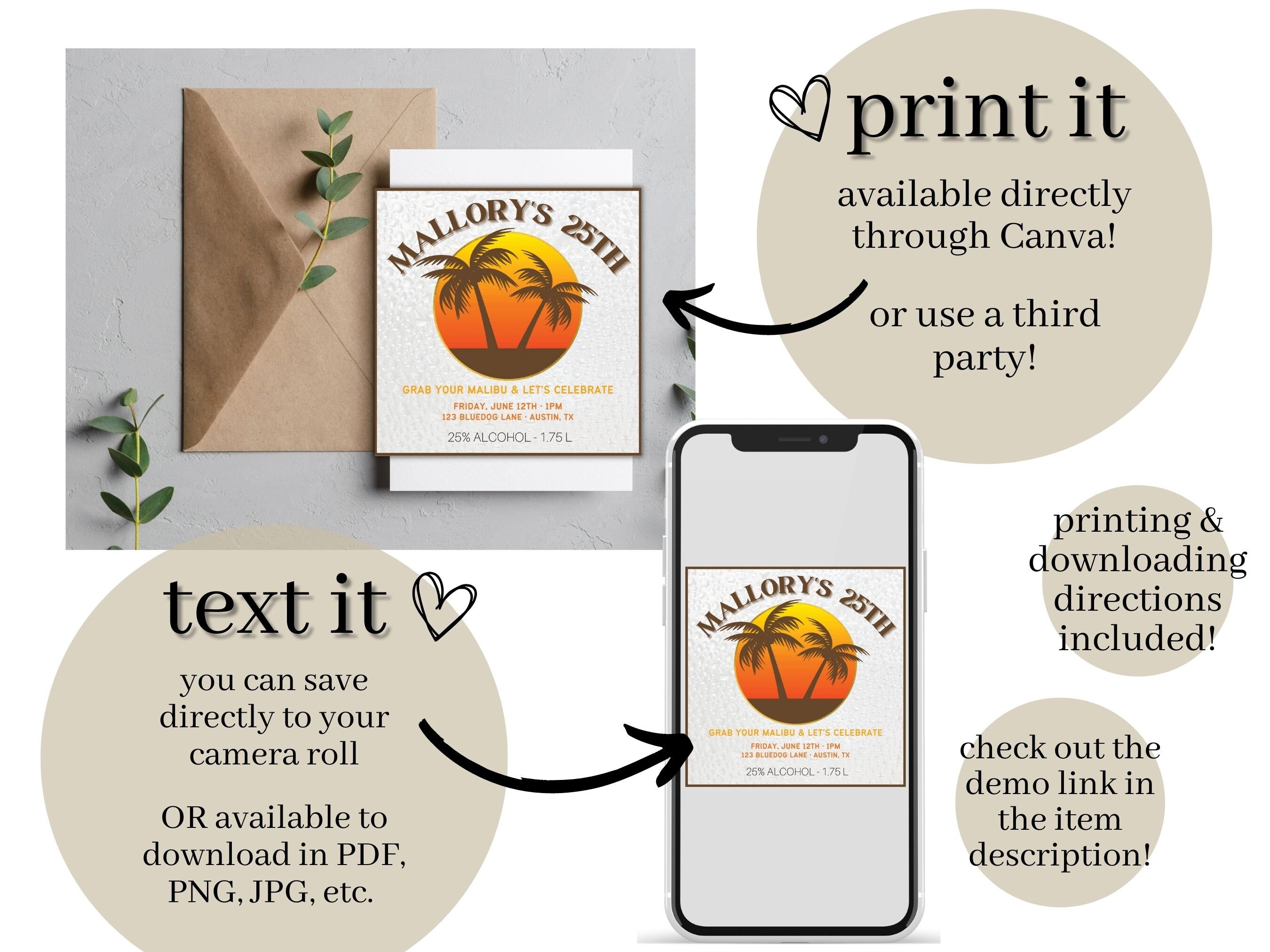 Malibu Rum Birthday Invitation Template 21st Birthday Invitation ...