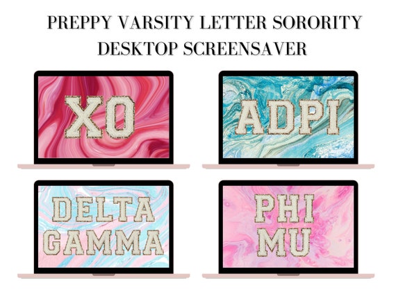 Preppy Varsity Letter Sorority Desktop Screensaver | Etsy