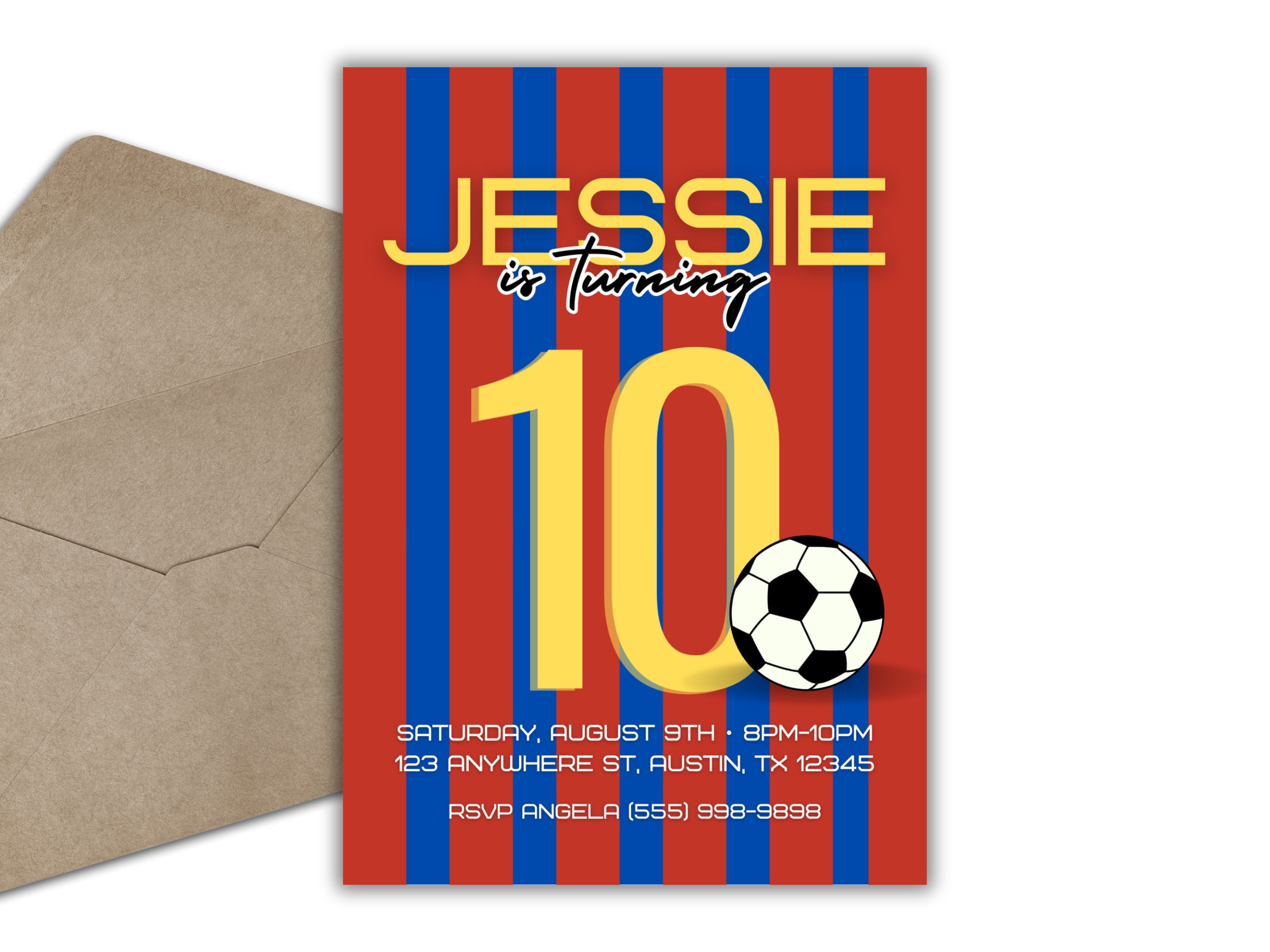 Soccer Invitation Template Soccer Birthday Invitation Barcelona ...