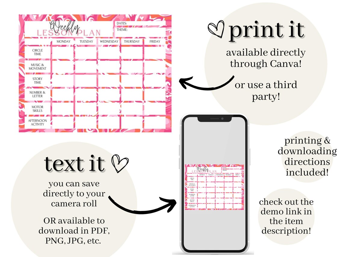 Editable Weekly Lesson Plan Template: Preschool & Kindergarten (digital ...