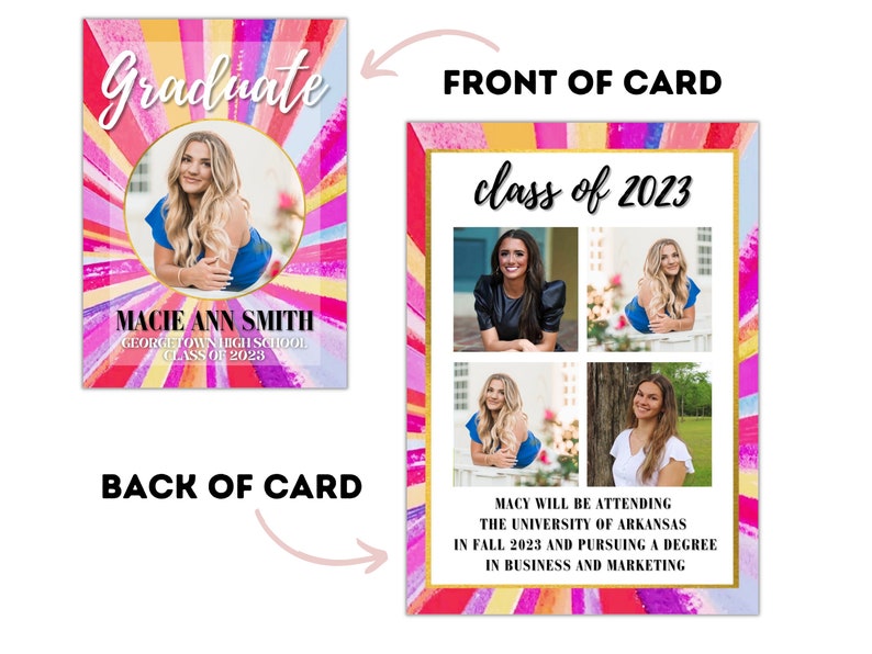 Graduation Card Template Graduation Announcement Card - Etsy